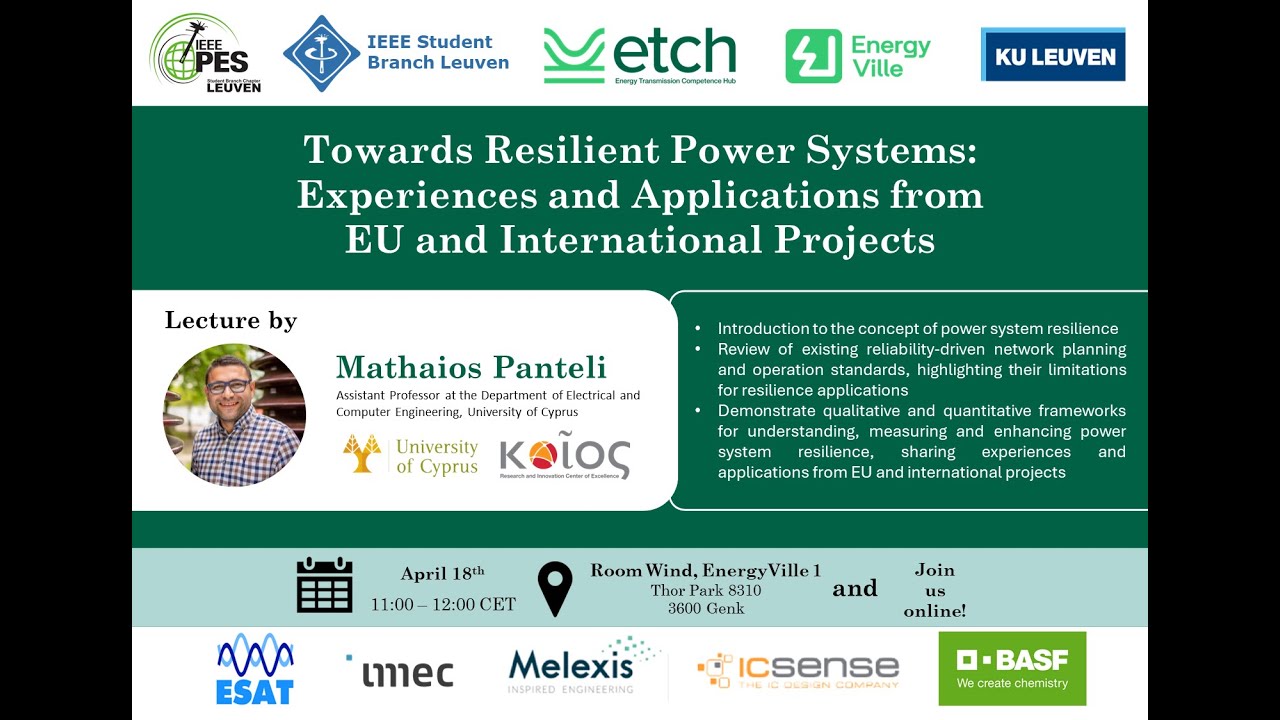 Lecture by Mathaios Panteli - Towards Resilient Power Systems: Experiences and Application - YouTube