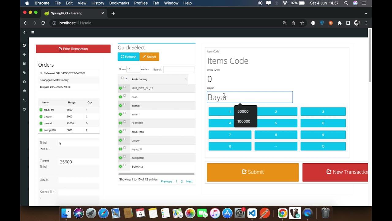 Simple POS with spring boot - YouTube