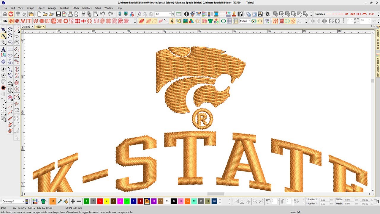 K State Wildcats Embroidery logo. - YouTube