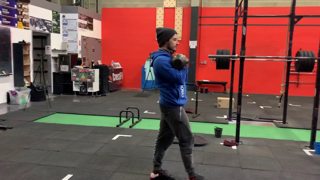 Dual kettlebell front rack carry - YouTube