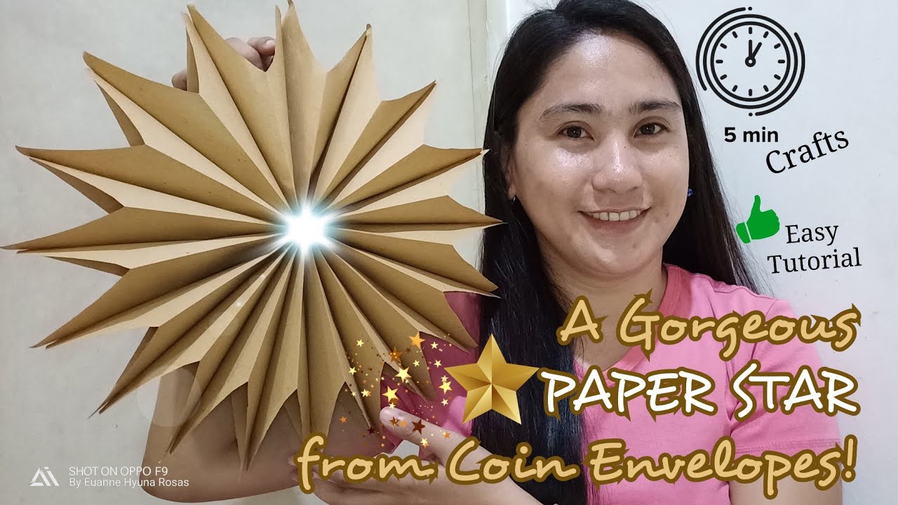 How To Make A Paper Star Using A Coin Envelopes In Less Than 5 Minutes ...