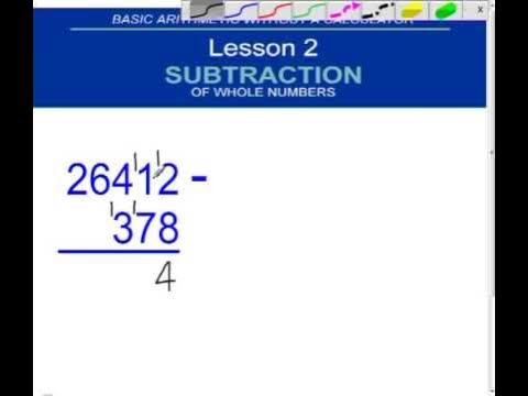 Subtraction of Whole Numbers - YouTube