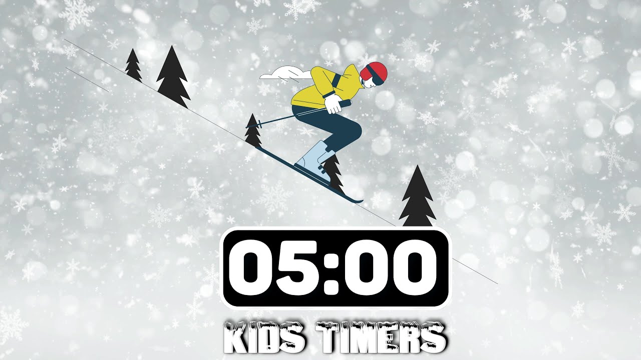 ⛷️🕐 5 Minute Skiing Timer for Kids – Fun & Engaging Silent Countdown! ️ ...