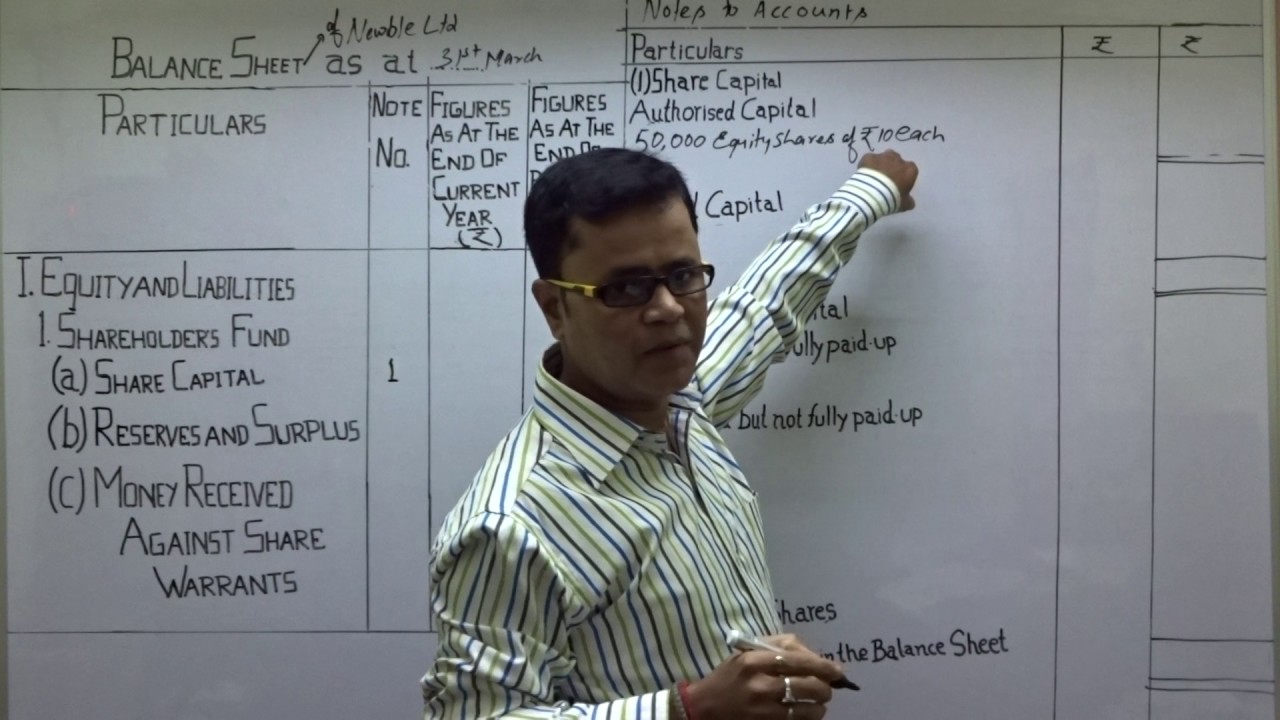 COMPANY BALANCE SHEET -12TH CLASS - YouTube