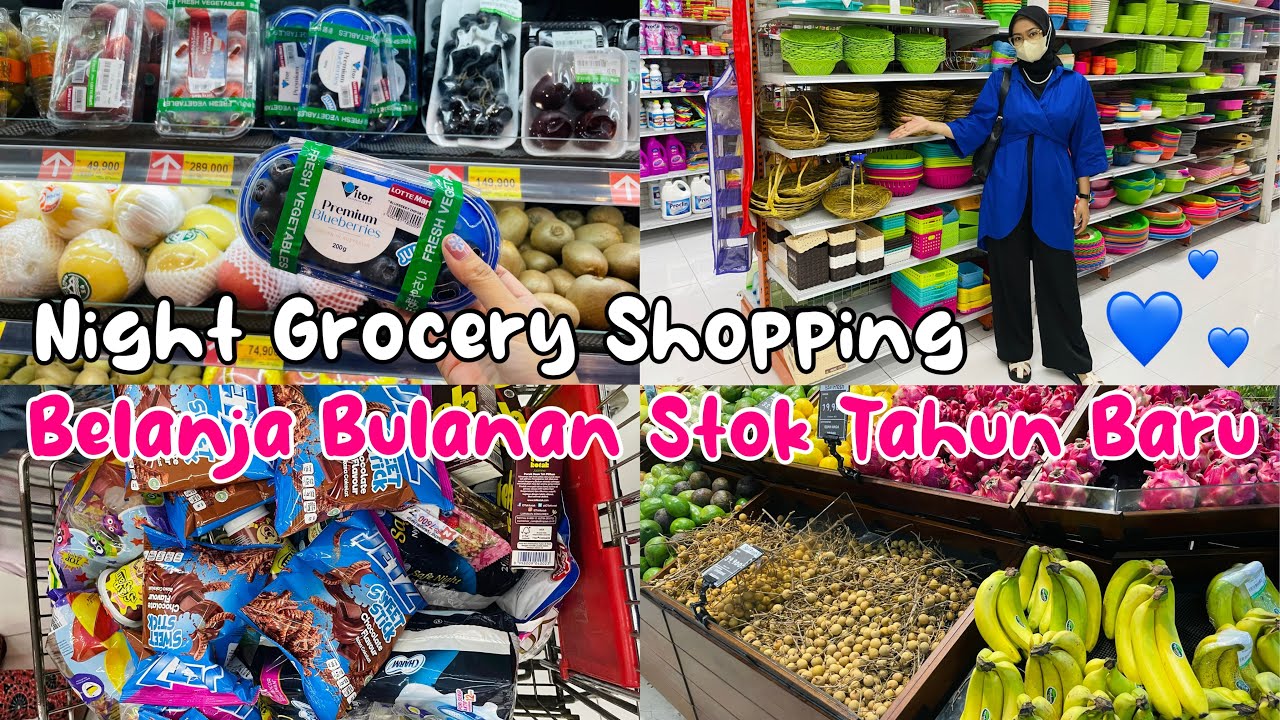 💙 Daily Vlog IRT : Night Grocery Shopping | Belanja Bulanan Stok Tahun ...