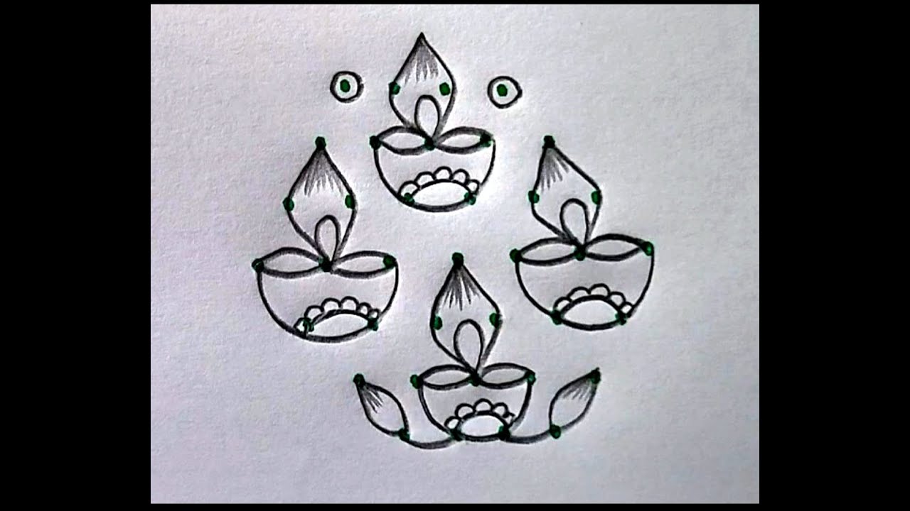 7x4 dot vilakku kolam design | deepam kolam design - YouTube