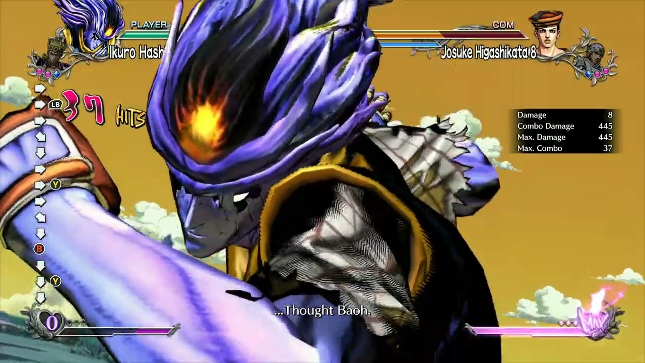 Ikuro Hashizawa 540 dmg combo JoJo's Bizarre Adventure: All-Star Battle ...
