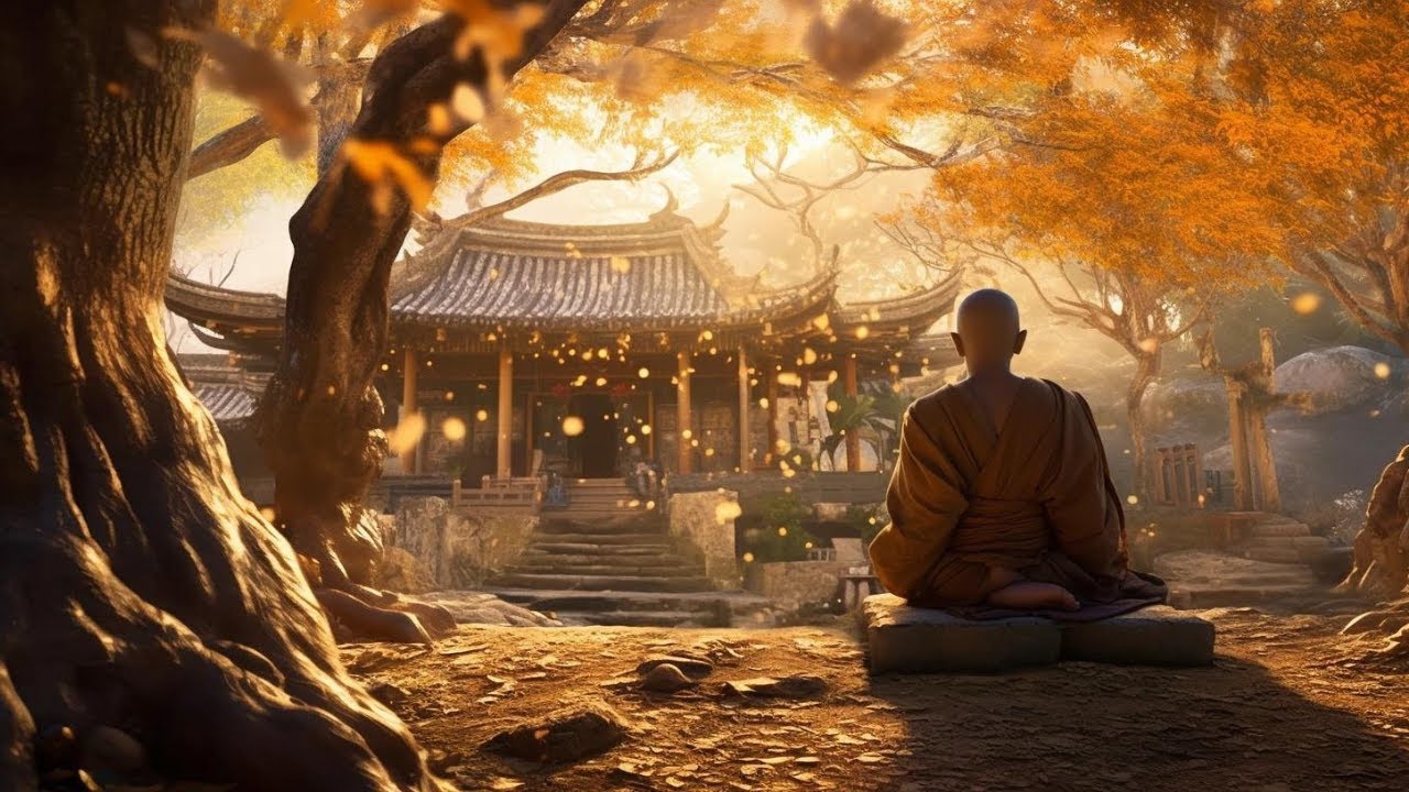 #meditation Monk meditating under the tree with a unique ancient ...