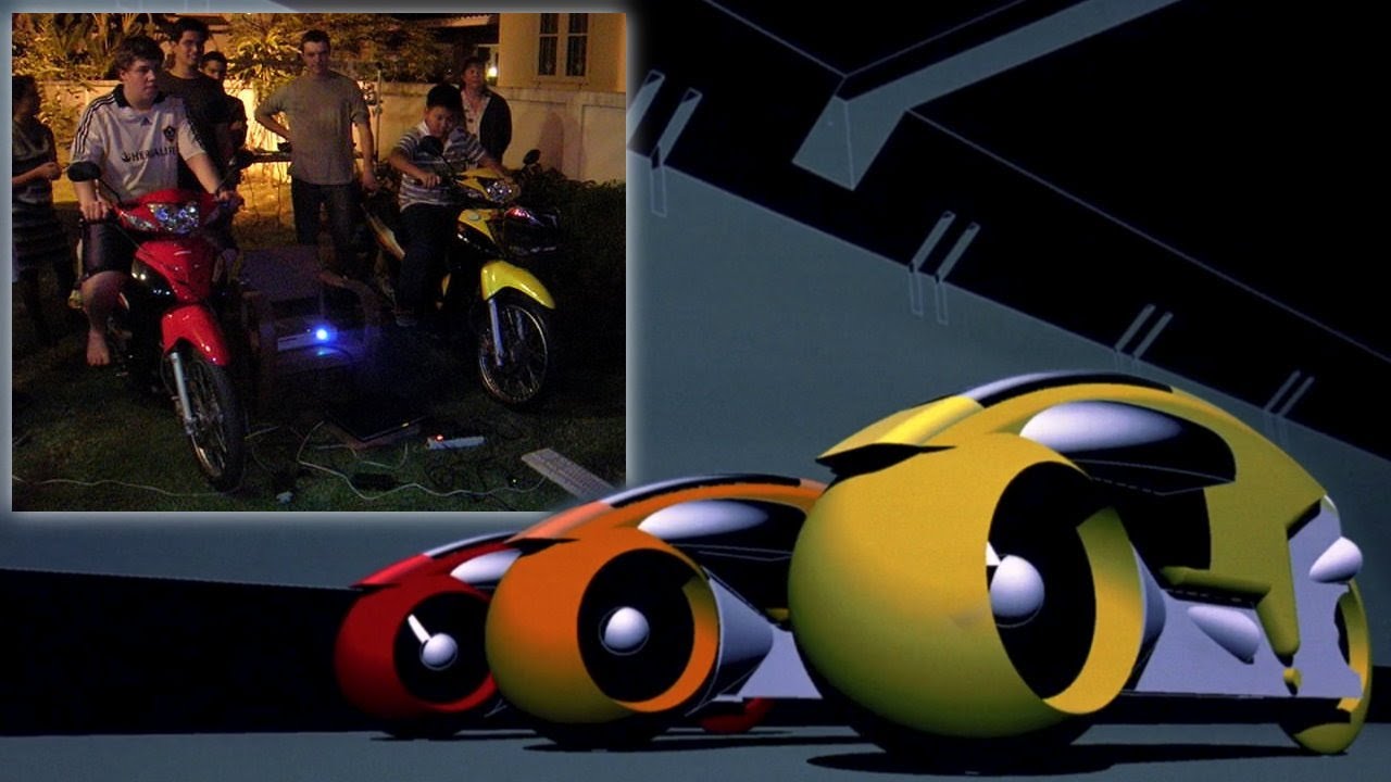 Playing a TRON Lightcycle Game With Real Motorbikes! - YouTube