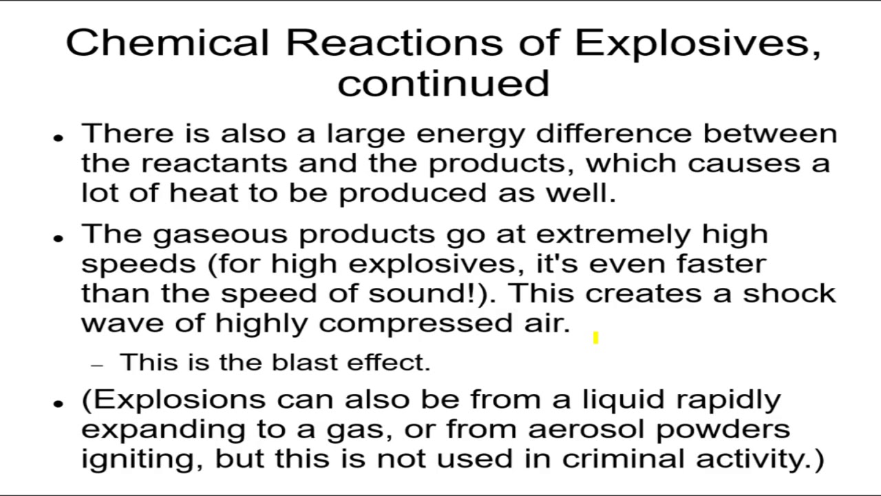 Forensics 17b Bombs and Explosions 1 Military and Civilian Explosives ...