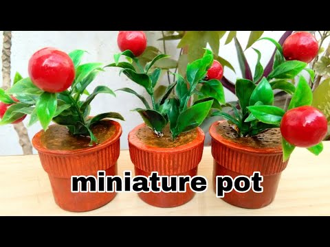 How to make miniature flower pot very easy - YouTube
