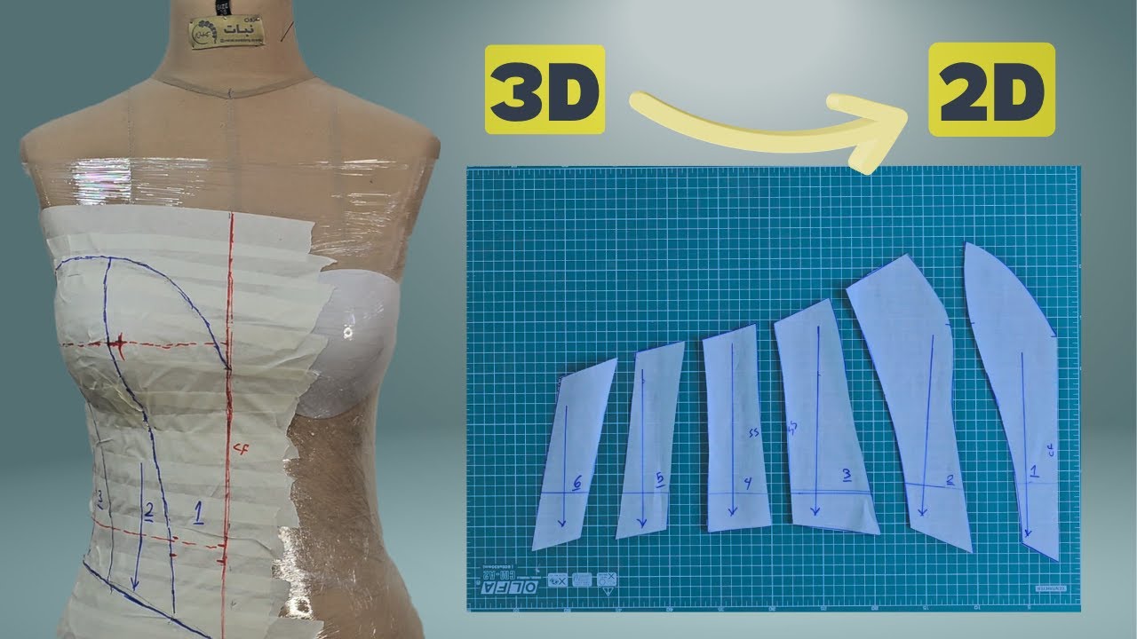 Corset Pattern Drafting Tutorial | 3D Draping to 2D (DIY) - YouTube