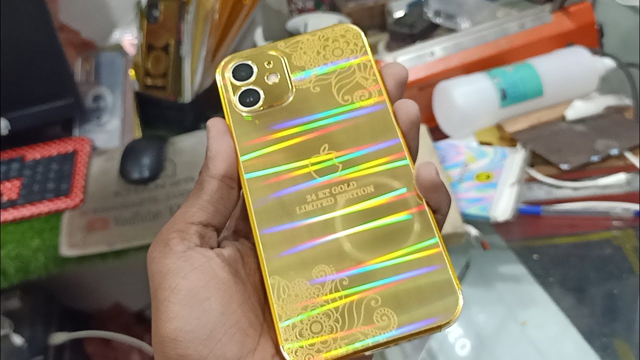 New Trending Iphone 12 Custom Gold Panel Latest Mobile Modified Iphoen ...