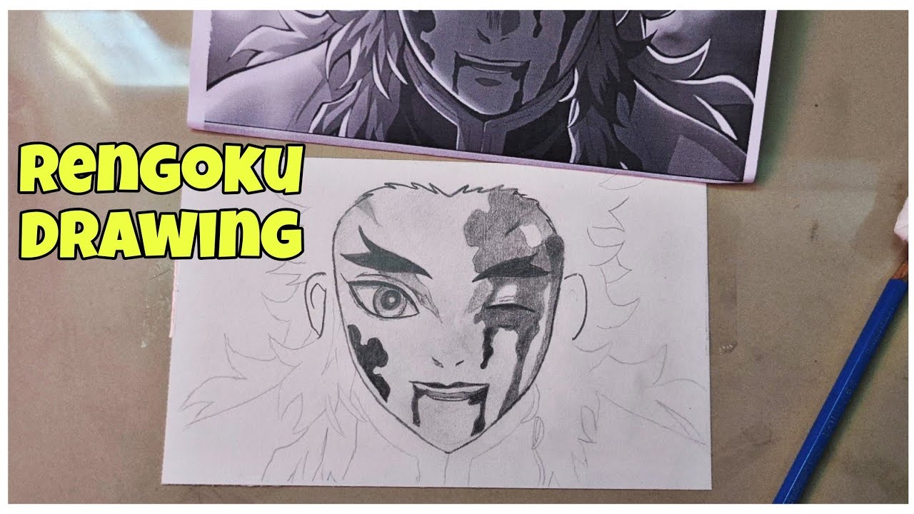 Anime Sketch | how to draw rengoku demon slayer drawing | rengoku ...