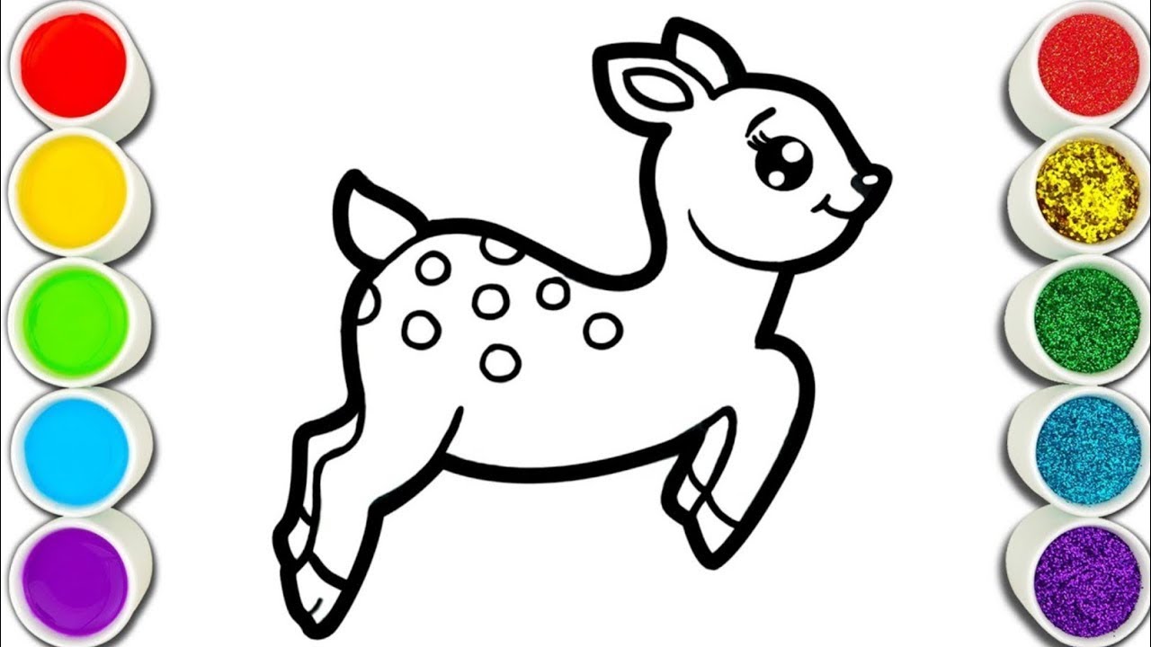 Deer Buck 🦌 Drawing, Painting & Coloring For Kids and Toddlers_ Child ...