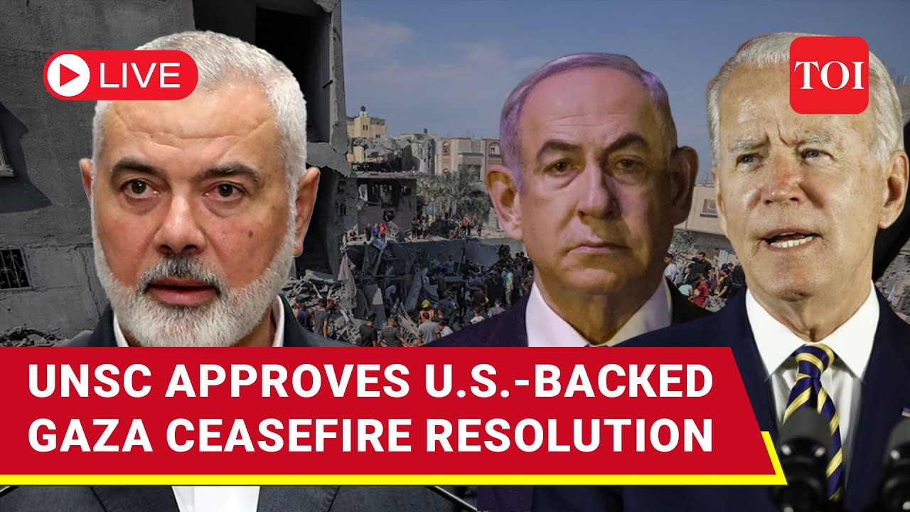 LIVE | UNSC Adopts U.S.-Drafted Gaza Ceasefire Resolution; Russia Only One To Abstain - YouTube