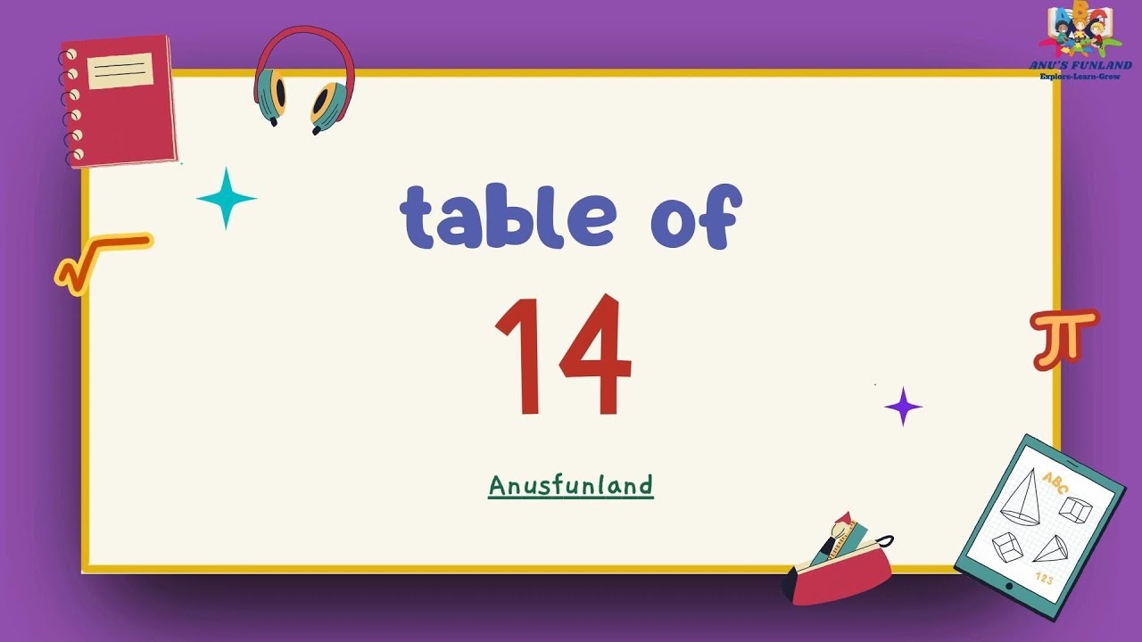 14-x1=14 Multiplication,Table of Fourteen Tables Song Multiplication ...