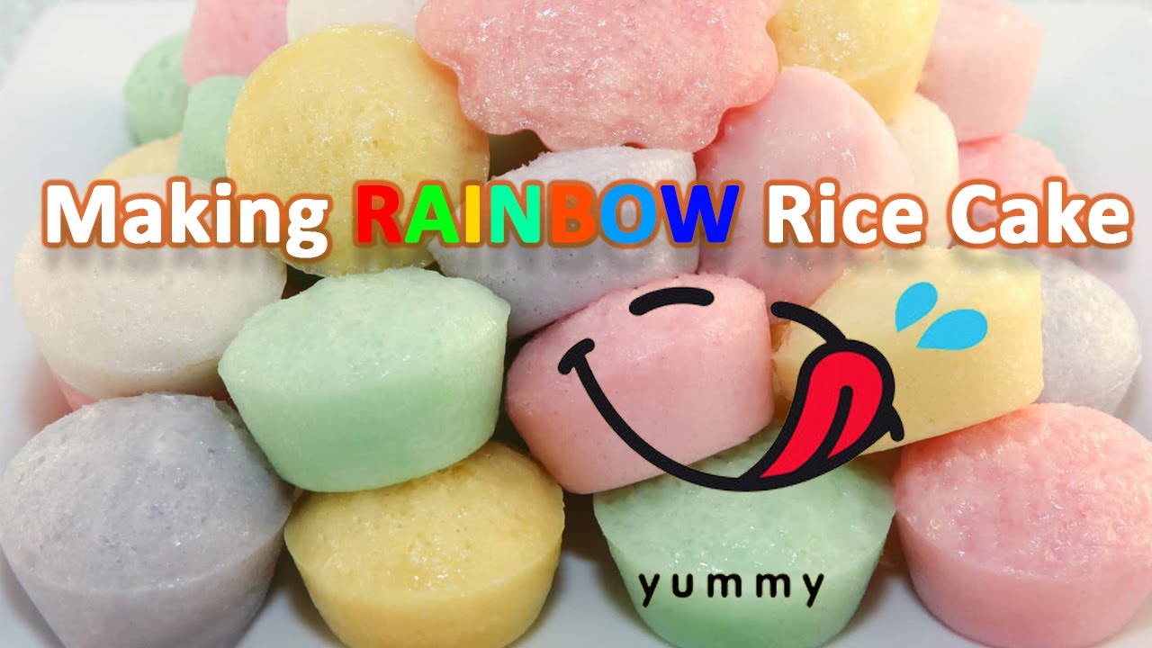Rainbow Rice Cake 🌈 │ Making Rainbow Rice Cake│Mochi Rainbow rice Cake ...