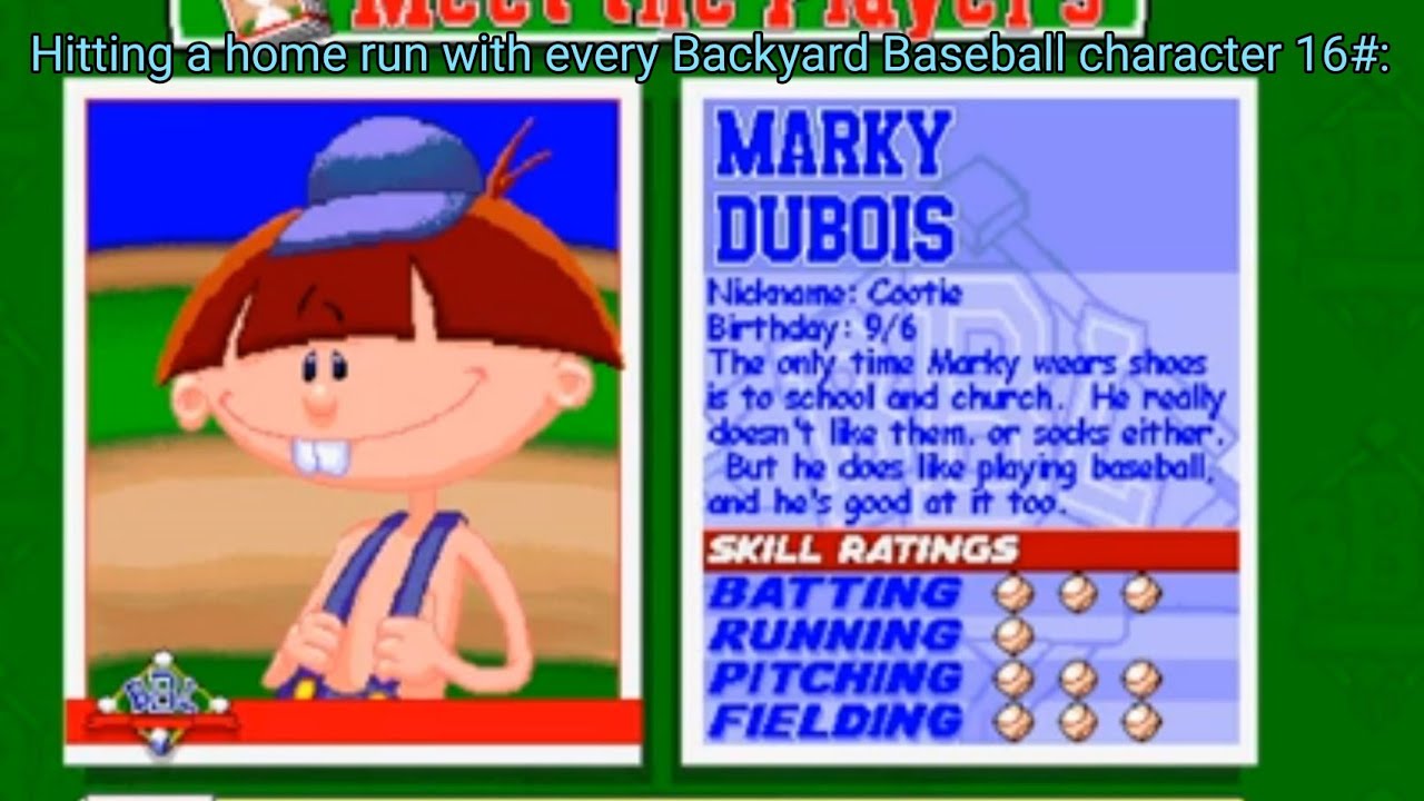 Hitting a home run with every Backyard Baseball character 16#: Marky ...
