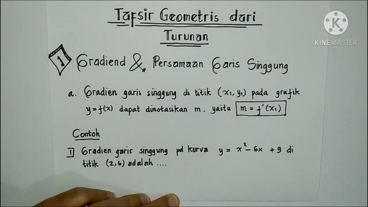 Gradien garis singgung pada tafsir geometris dari turunan - YouTube