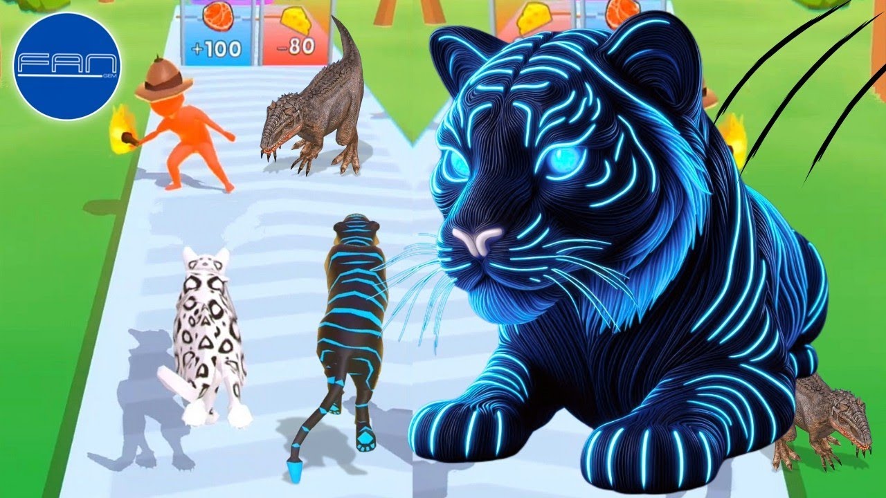Tiger Attacks Dinosaur in Cat Evolution - Animal Run - YouTube