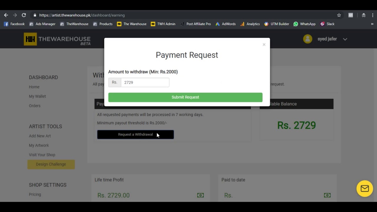 How To Withdraw Your Profit | TheWarehouse.pk - YouTube