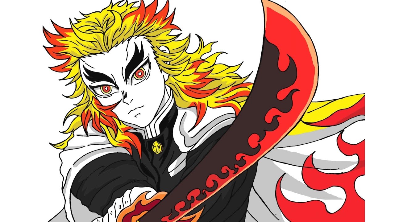 How To Draw Rengoku (Flame Breathing )| Step by Step | Demon slayer ...
