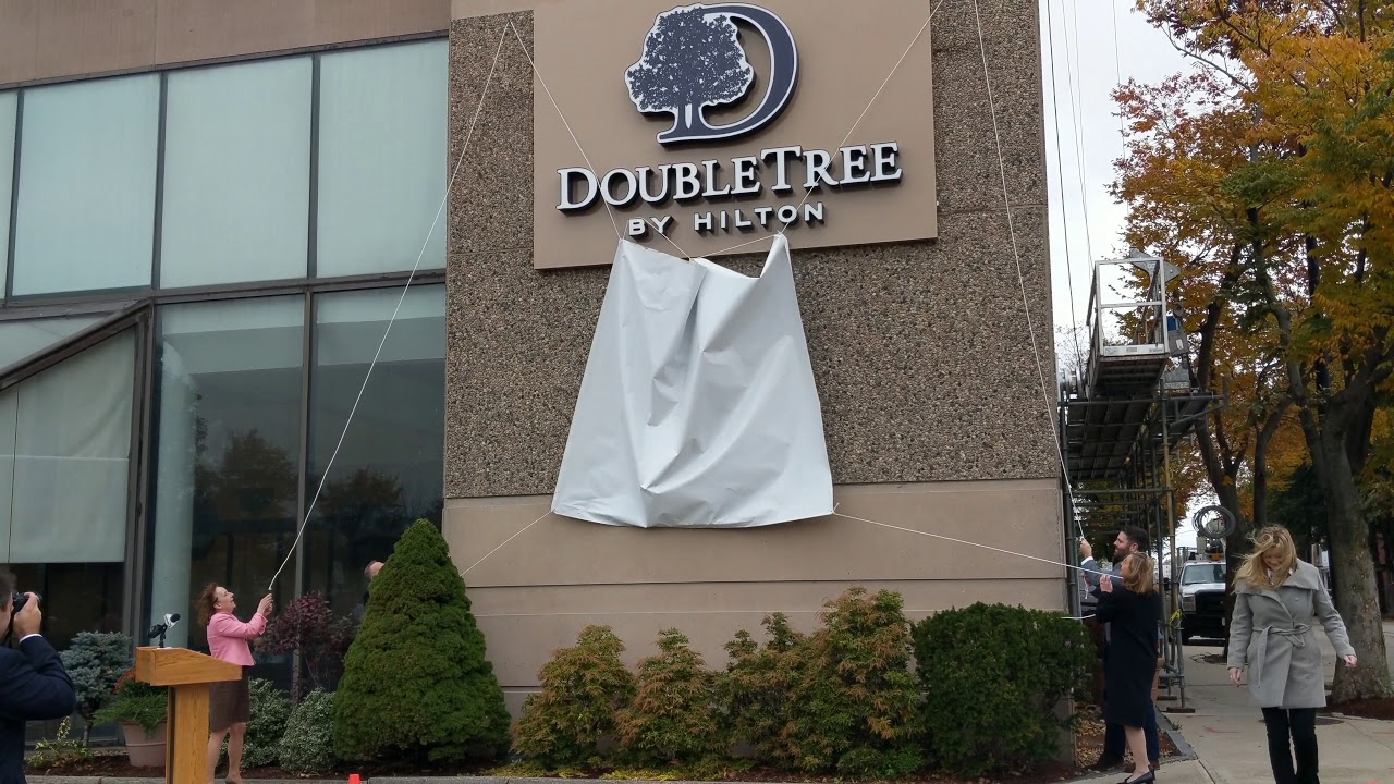 Unveiling of DoubleTree by Hilton sign - YouTube