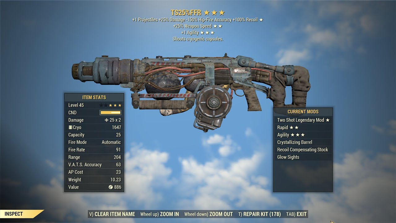 Fallout 76: Two Shot Cryolator - Full Health. - YouTube