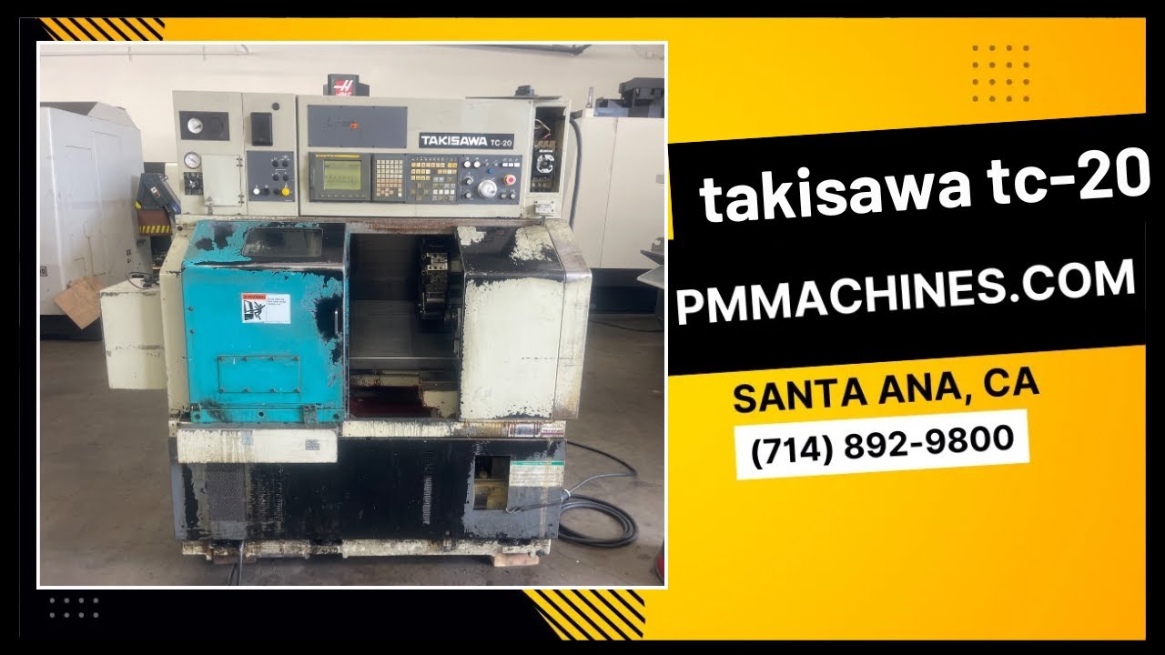 TAKISAWA TC-20 CNC LATHE stock: #81088988 - YouTube