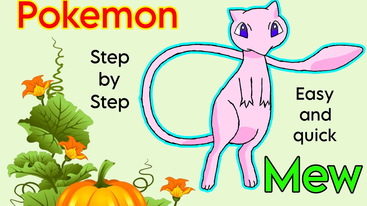 Pokemon Mew drawing | step-by-step | easy and quick - YouTube