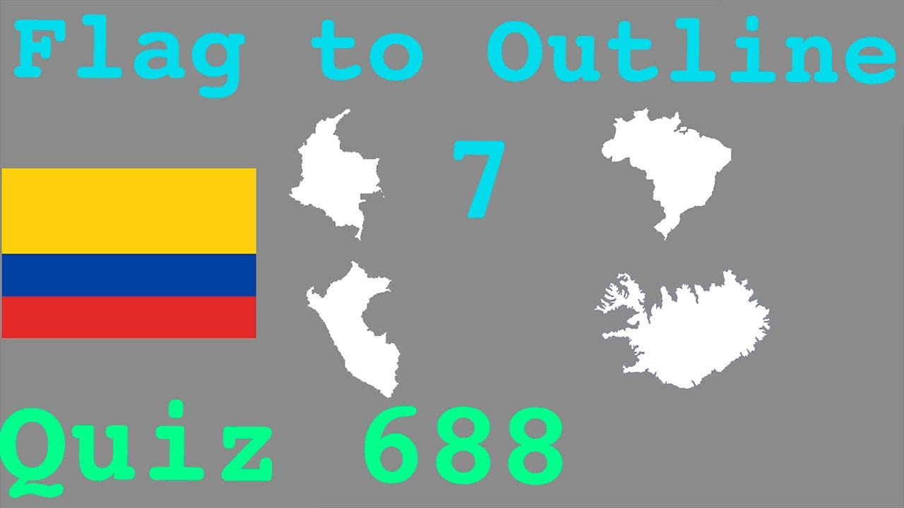 Geography Match Country Flag to the Country Map outline, Part 7. Quiz ...