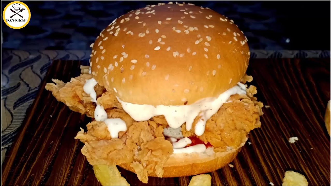 Zinger burger recipe || street zinger burger recipe by JRKs kitchen ...