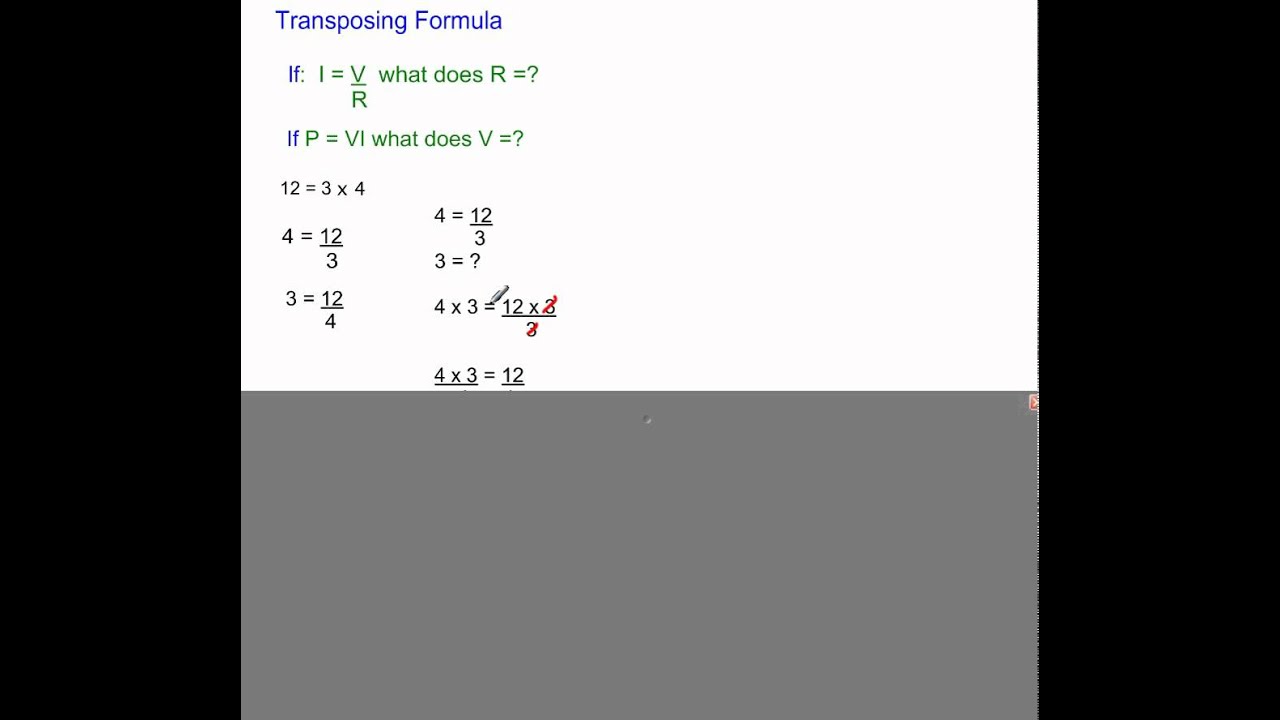 Transpose Ohms Law - YouTube