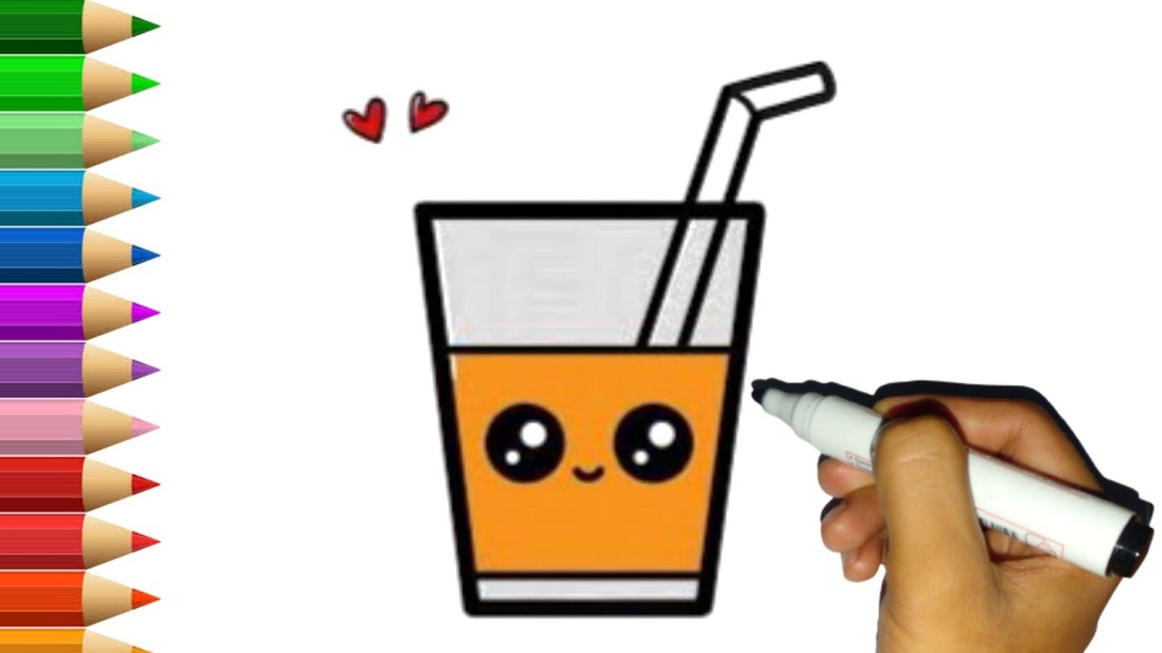 How to draw cute drink | Cute drink drawing | Ahm art hub - YouTube