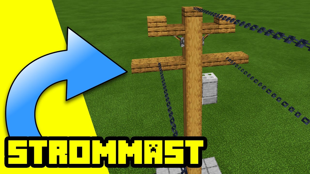 Minecraft Strommast bauen mit einfachsten Mitteln - YouTube