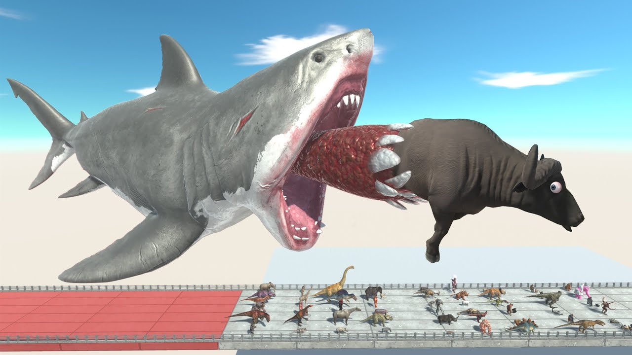 ESCAPE FROM MEGALODON SHARK - ARBS - Animal Revolt Battle Simulator ...
