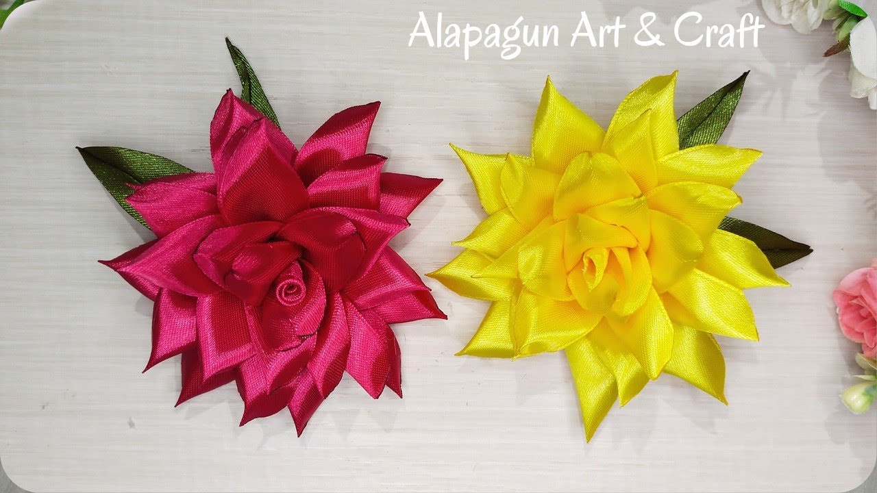 DIY | How To Make Easy Ribbon Rose - DIY Tutorial Bunga Mawar dari Pita ...