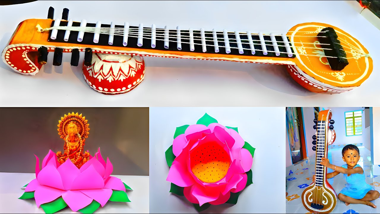 Saraswati Puja craft ideas/Saraswati Puja decoration ideas/Diy pujo ...