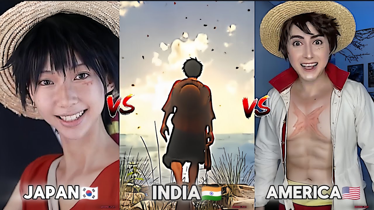 Monkey D Luffy Live Action - Japan 🇯🇵 Vs India 🇮🇳 Vs America 🇺🇸 | Luffy ...