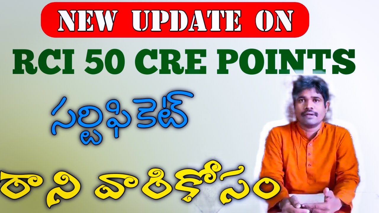 New Update on RCI WHO 50 CRE Points || RCI E Registration || Online ...