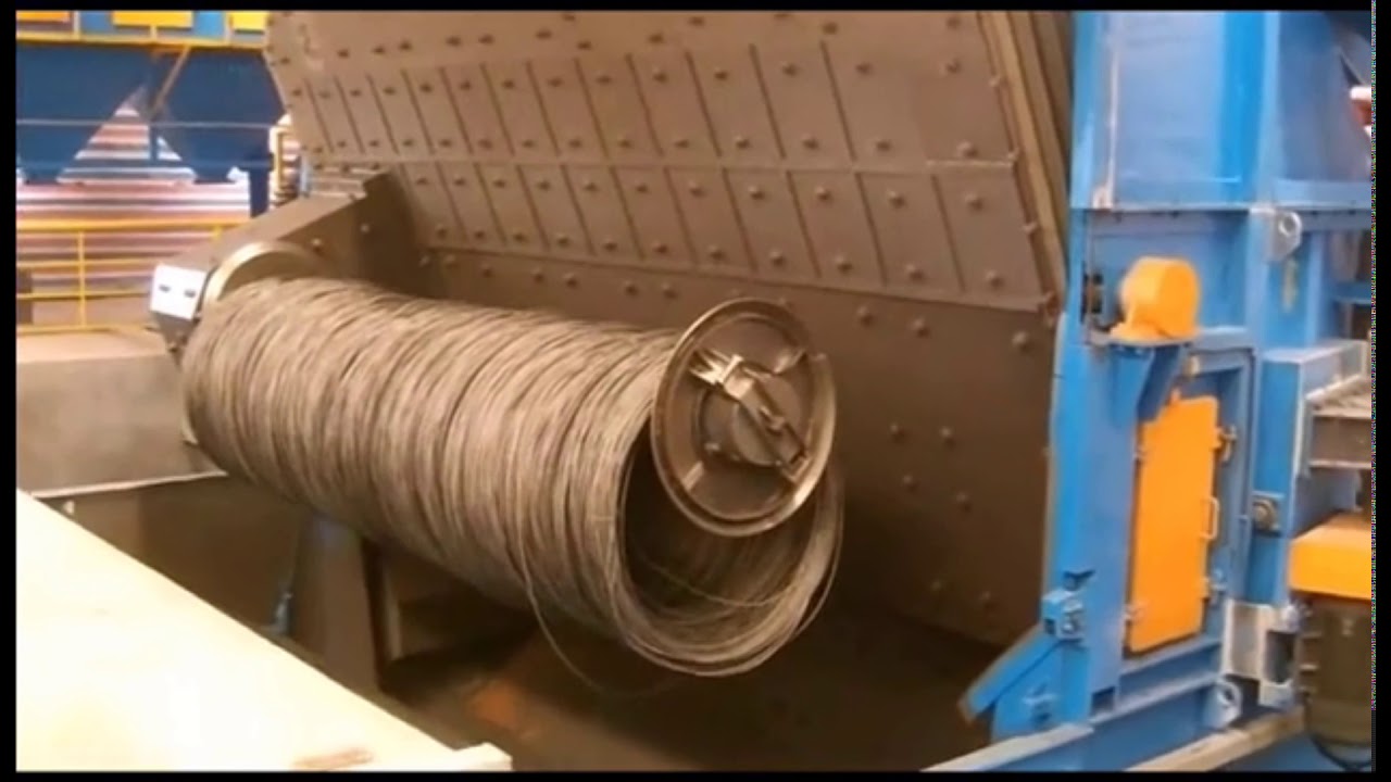 Wire Rod Shot Blasting Machine - YouTube