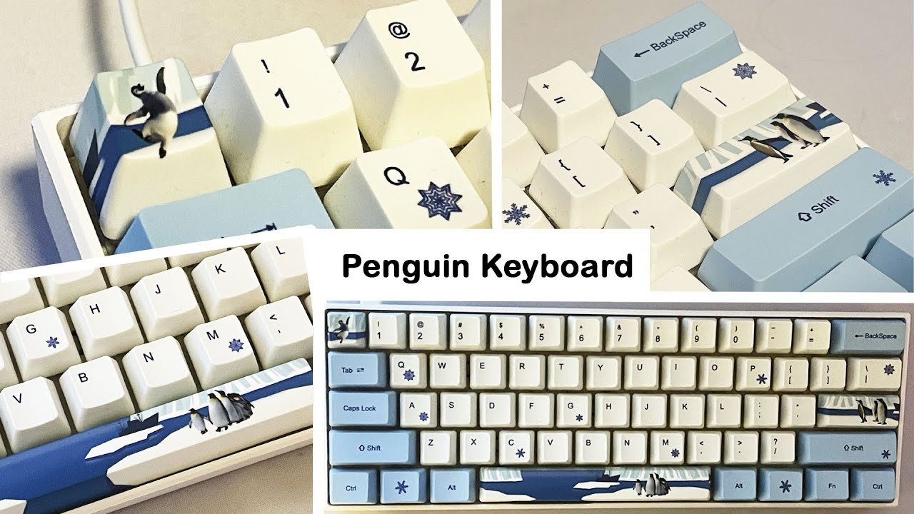 Penguin themed keyboard - Aesthetic unboxing and setup - Anne Pro 2 ...
