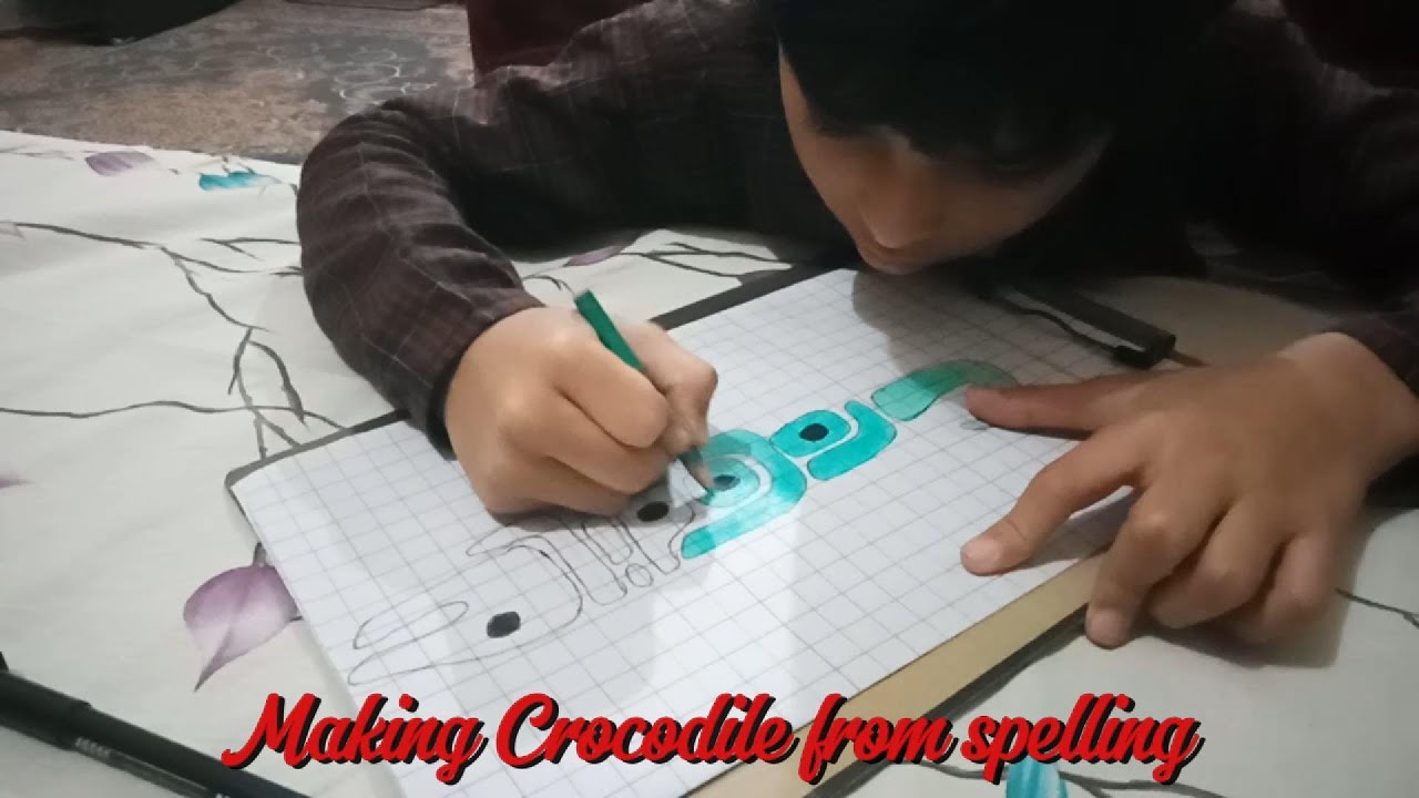 Spelling Art: How to Create Crocodile from Letters |Fun Spelling Art ...