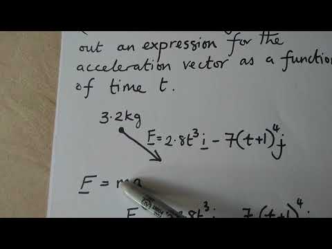 Using F equals m a in vector form - YouTube