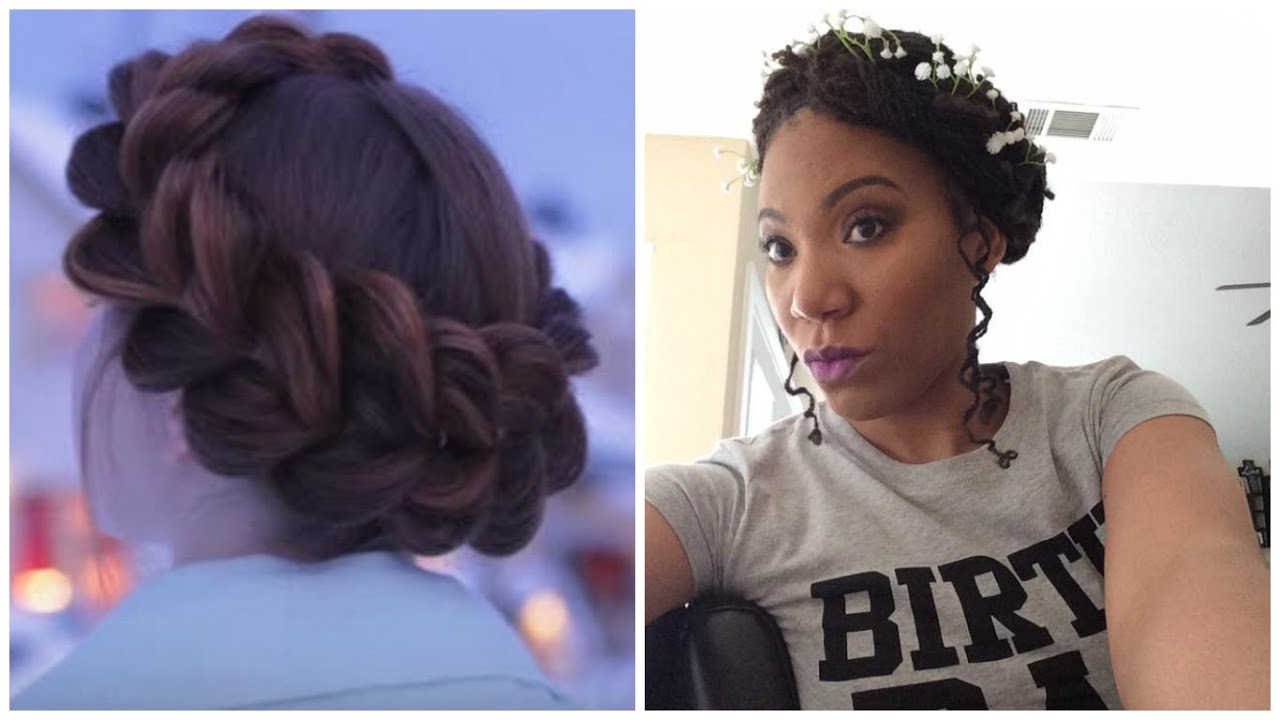 Pull through halo braid for locs - YouTube
