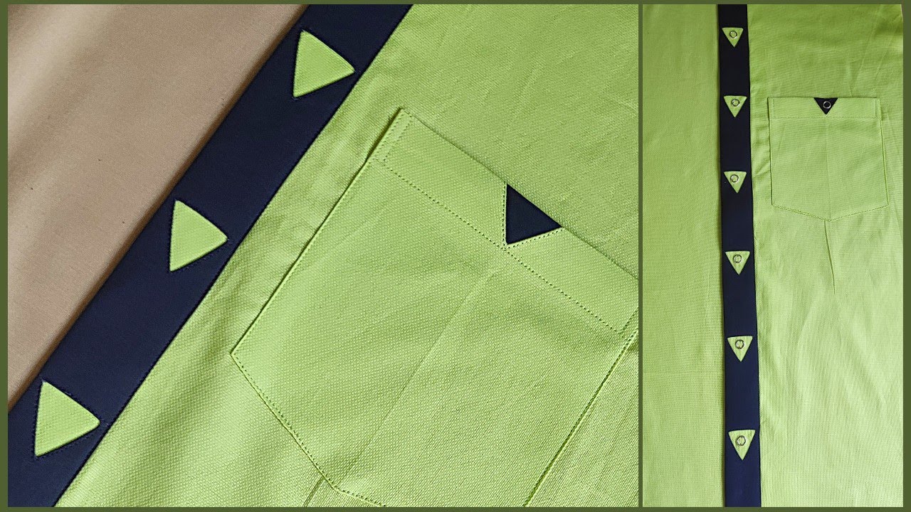 sew a beautiful design shirt front placket // designer shirt front ...