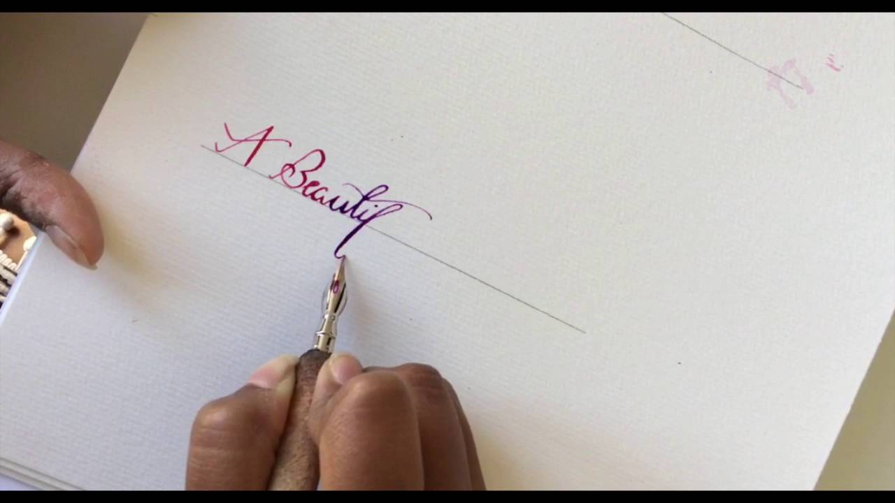 Watercolor dip pen calligraphy tutorial - YouTube