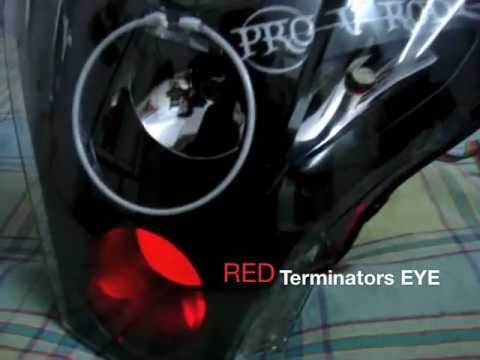Pulsar 220 Angel Eyes with Terminators Eye in RED & BLUE - YouTube