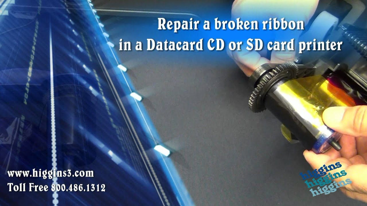 Repair a broken ribbon in a CD or SD Series Card Printer - YouTube
